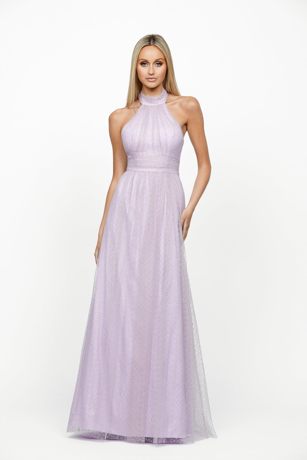 Hallie Halter Neck Ball Gown | Bariano | Honey Fawn Boutique